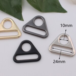 24mm Inner 1“ Triangle Buckle Triangle Double Ring Strap Connector ...