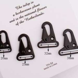 20mm-38mm Inner Black Metal Snap Hook Swivel Clasp Strap Hooks Webbing ...