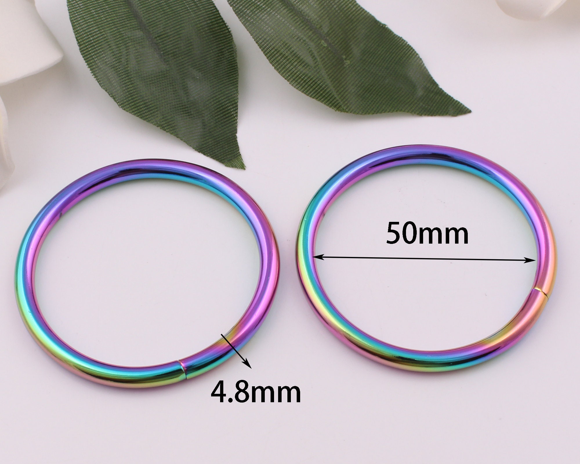 15mm-50mm Inner Rainbow Metal O Ring Purse O Ring Circle Ring Buckle ...