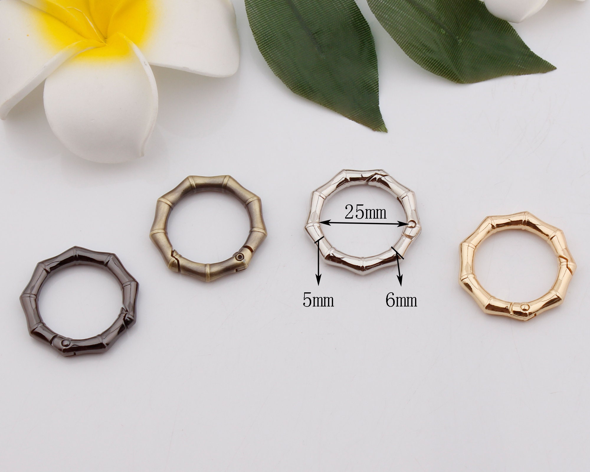 1 Inch 25mm Inner Bamboo Spring O Ring Clasps Metal O Rings - Etsy