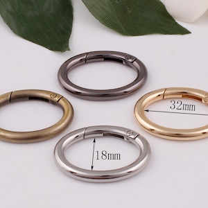 32mm Inner 1.25" Oval Spring O Ring Clasps Metal O Rings Round Ring ...