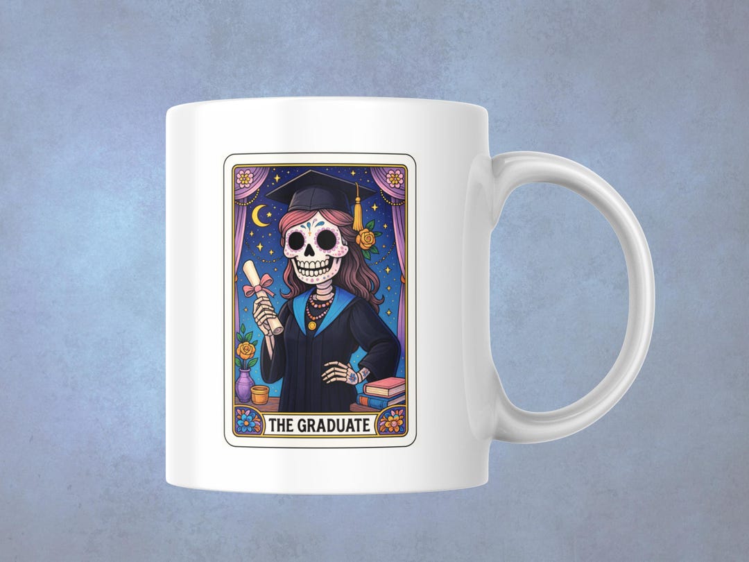 Skeleton Tarot Graduation Mug: Funny Gothic Grad Gift - Etsy
