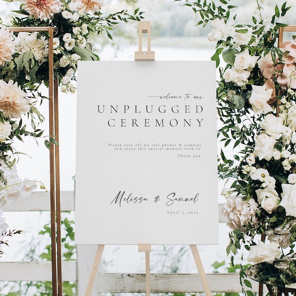Unplugged Ceremony Sign - Etsy