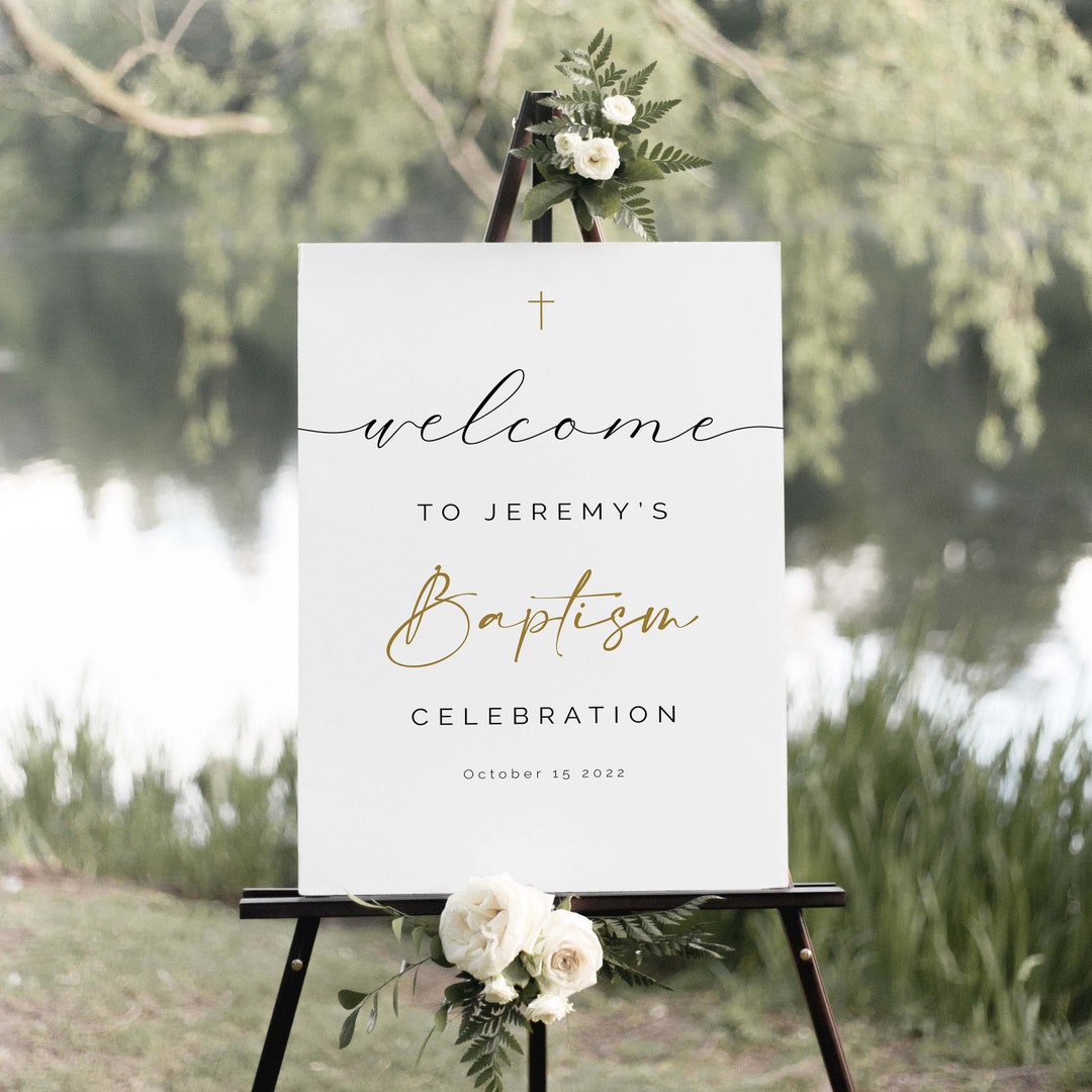 Baptism Welcome Sign, Personalized Baptism Sign, Baptism Invitation ...