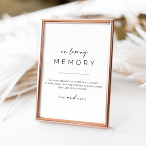 In Loving Memory Sign, Memorial Sign, Wedding Memory, Printed Sign - Etsy