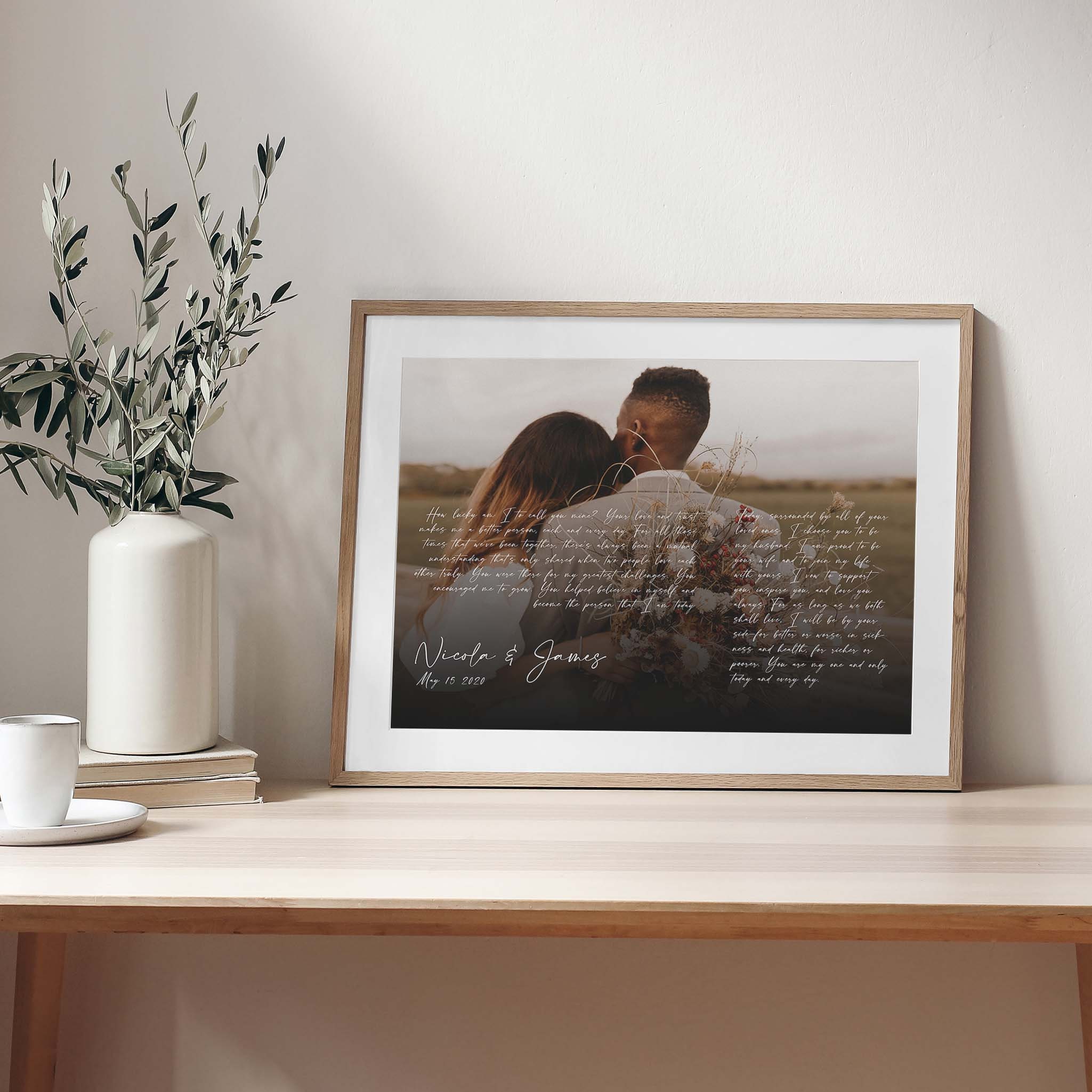 Wedding Vows Framed, Wedding Vow Keepsake, 1st Anniversary Gift ...