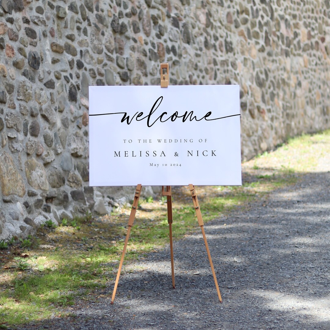 Wedding Welcome Sign, Custom Wedding Sign, Welcome to Our Wedding Sign ...