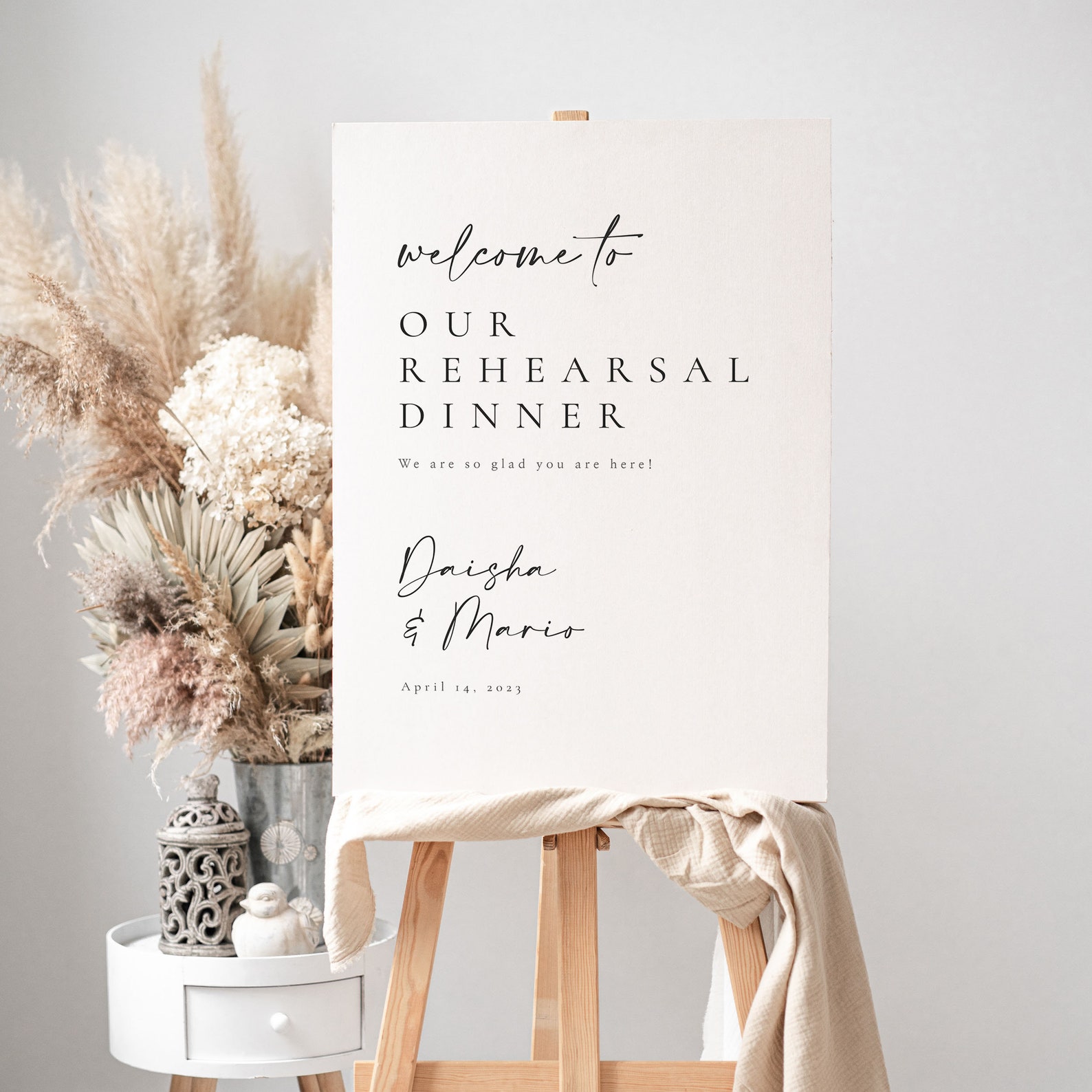 Rehearsal Dinner Sign, Rehearsal Sign, Rehearsal Dinner Wedding Sign ...