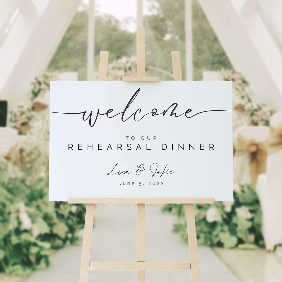 Personalized Rehearsal Dinner Welcome Sign, Elegant Wedding Decor - Etsy