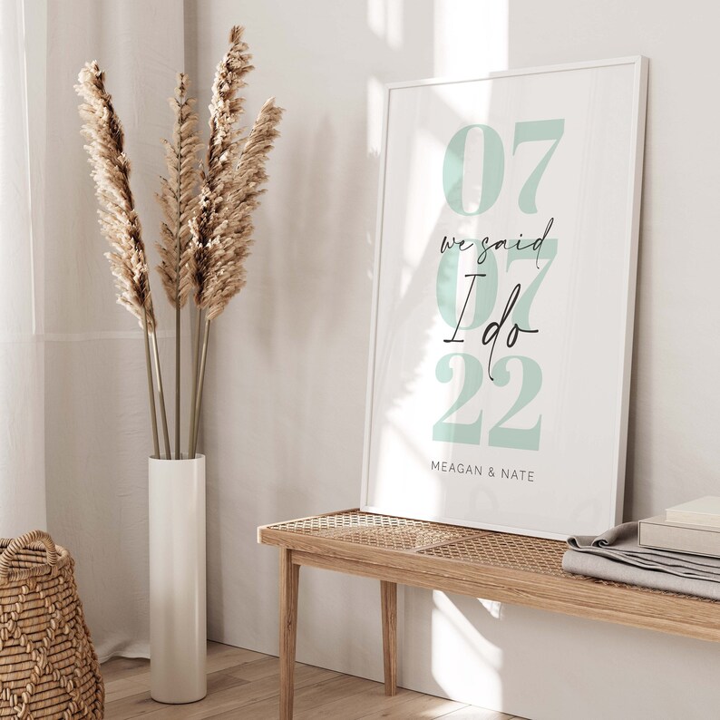 Personalized Wedding Date Print, We Said I Do Gift, Custom Anniversary ...