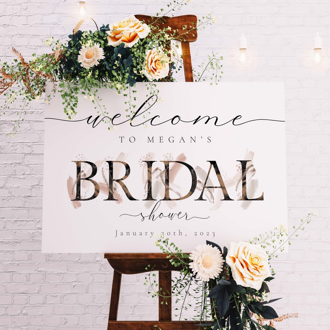 Boho Bridal Shower Sign, Bridal Shower Welcome Sign, Bridal Shower Sign ...