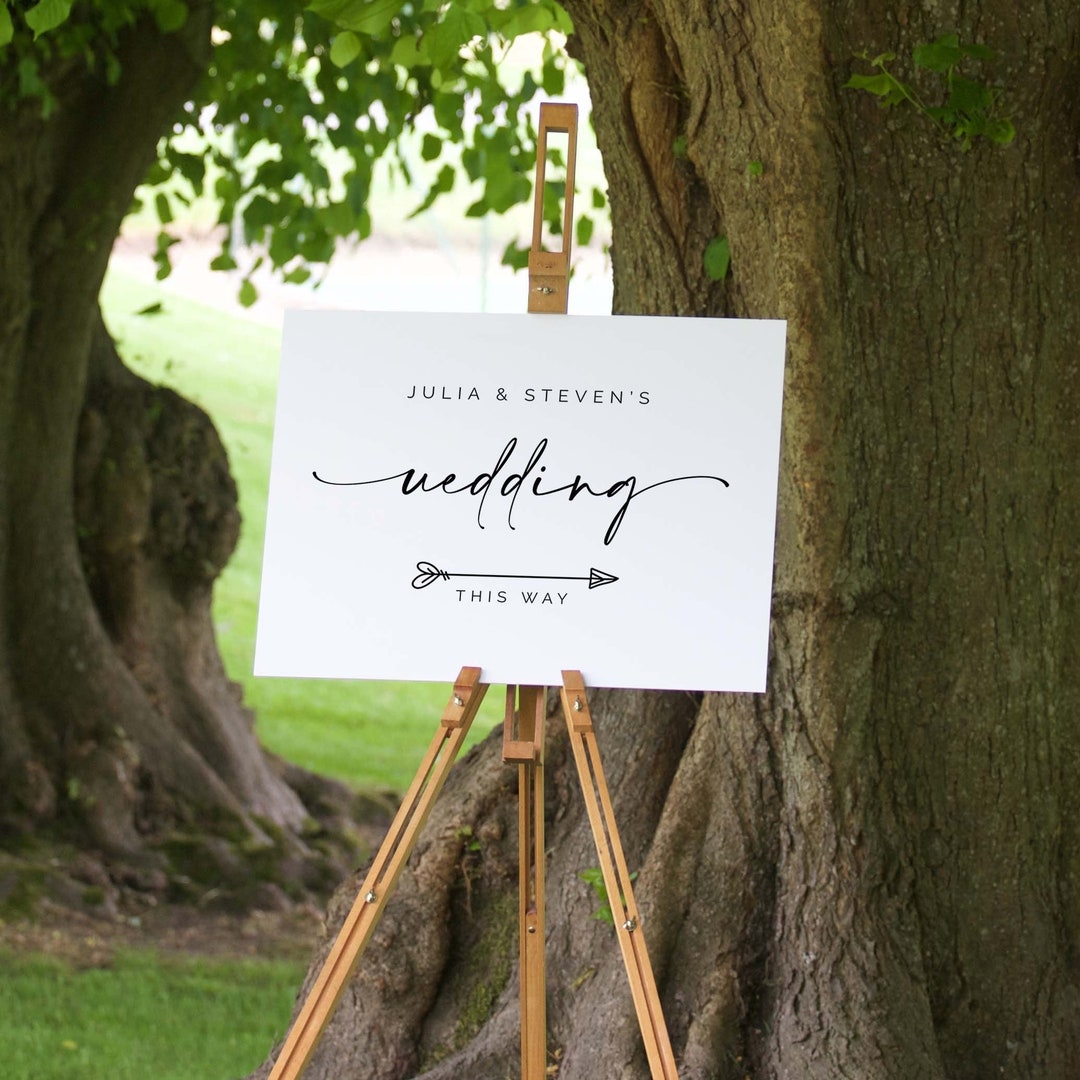 Wedding This Way Sign, Wedding Welcome Sign, Welcome to Our Wedding ...