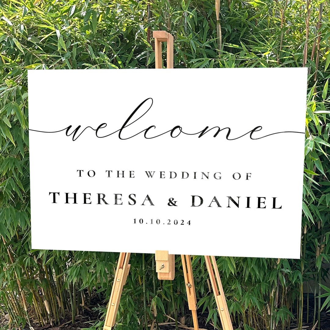 White Acrylic Wedding Sign, Wedding Ceremony, Minimalist Wedding Decor ...