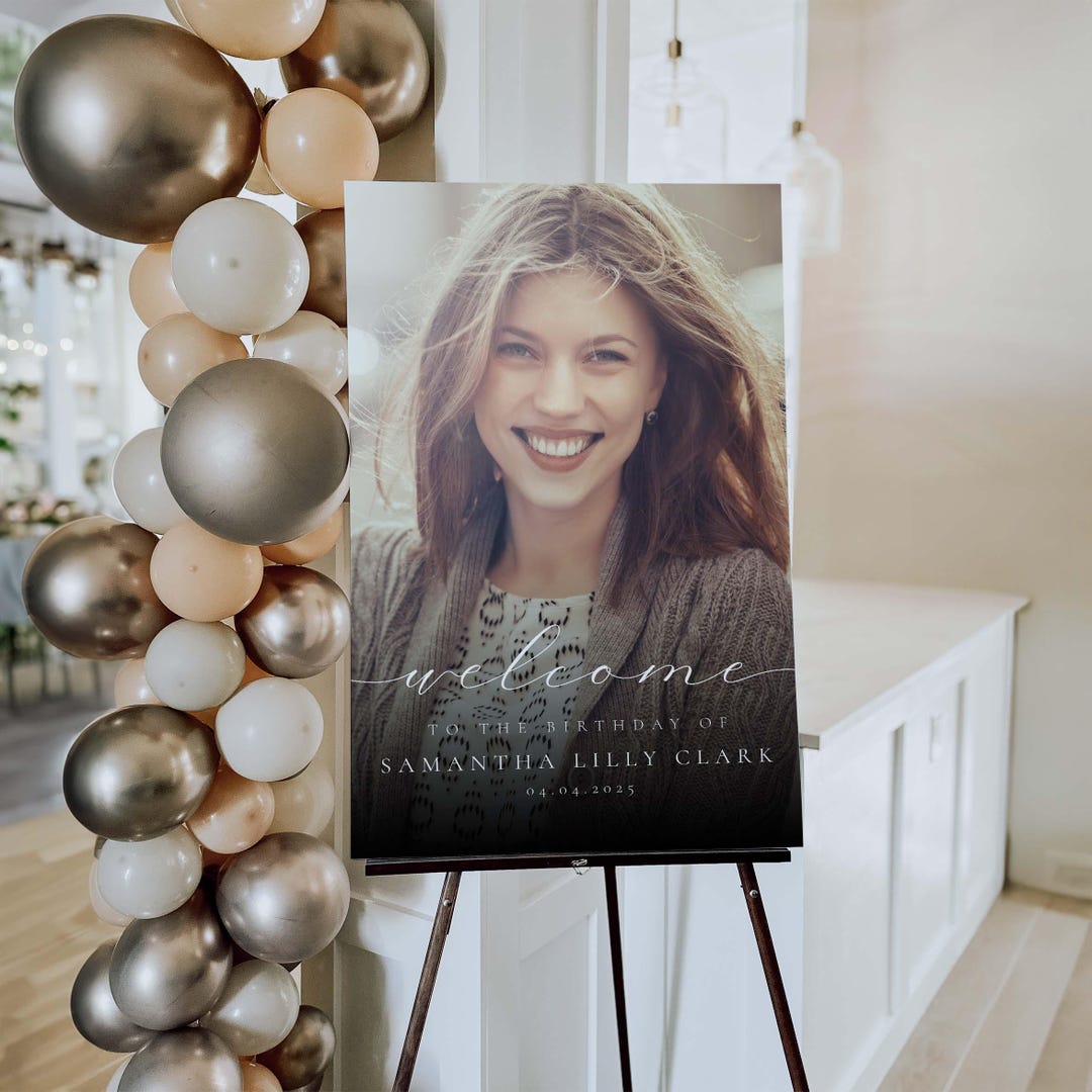 Birthday Photo Sign, Happy Birthday Yard Signs, Birthday Signage With ...