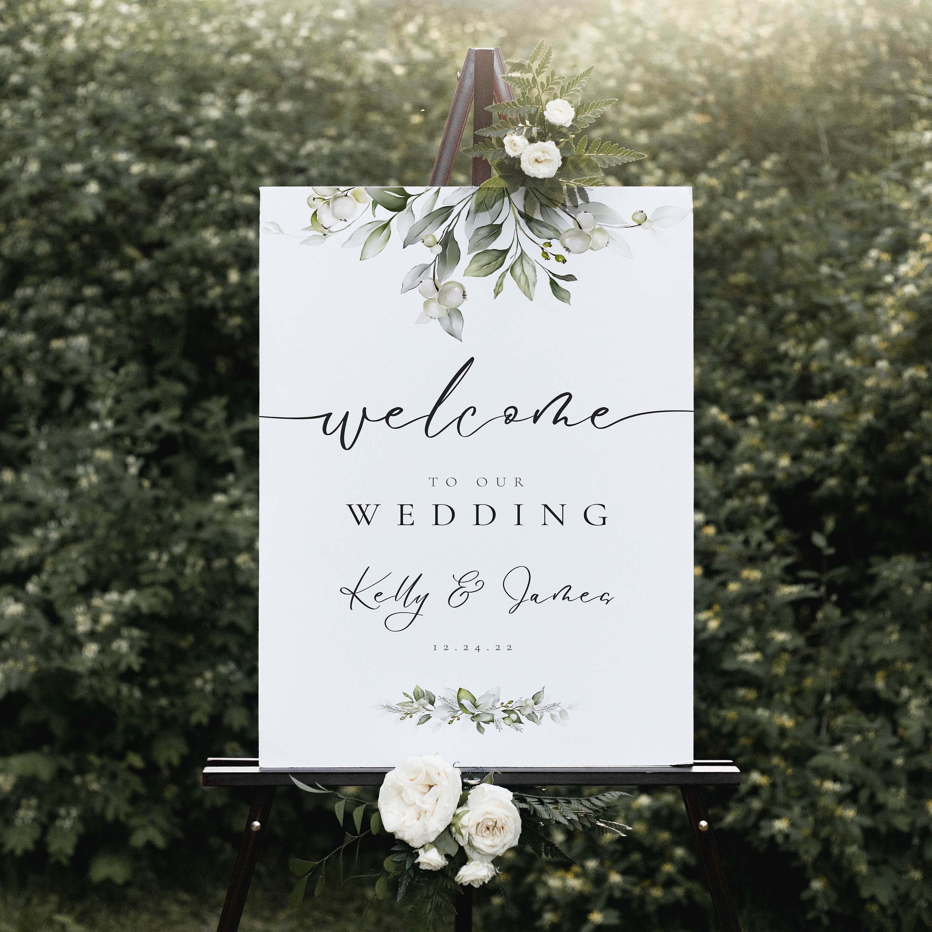 Winter Wonderland Wedding Welcome Sign, Vertical Winter Wedding Sign ...