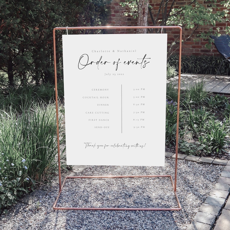 Order of Events Wedding Sign Wedding Order of Events Sign - Etsy