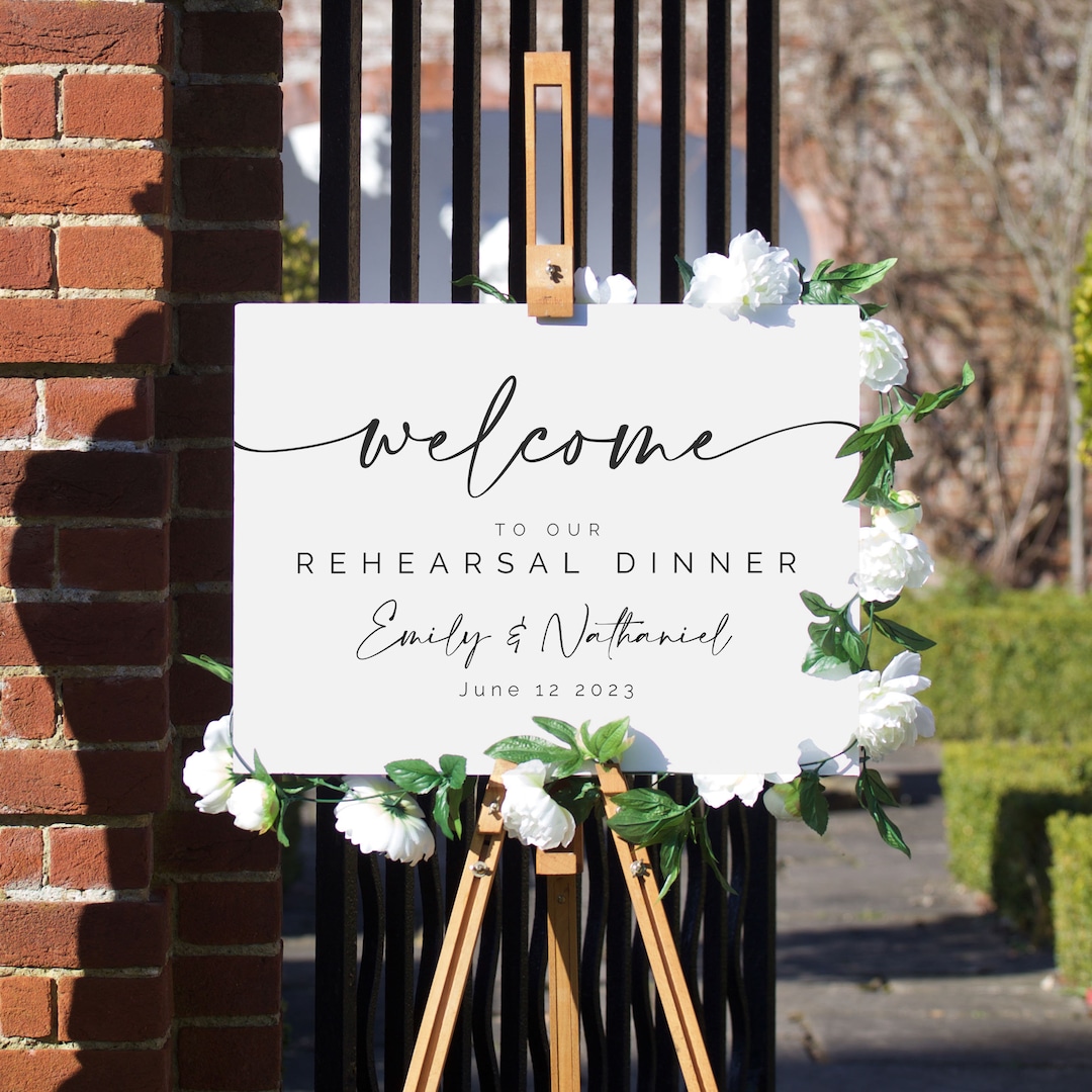 Rehearsal Dinner Sign, Rehearsal Sign, Rehearsal Dinner Wedding Sign ...