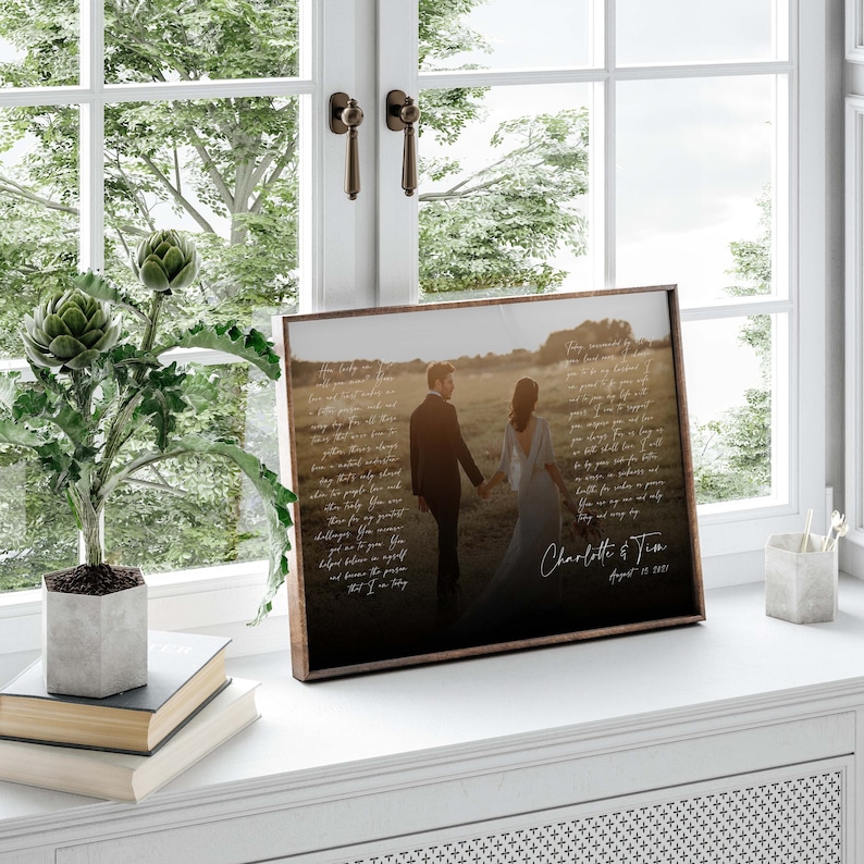 Wedding Vows Framed, Wedding Vow Keepsake, 1st Anniversary Gift ...