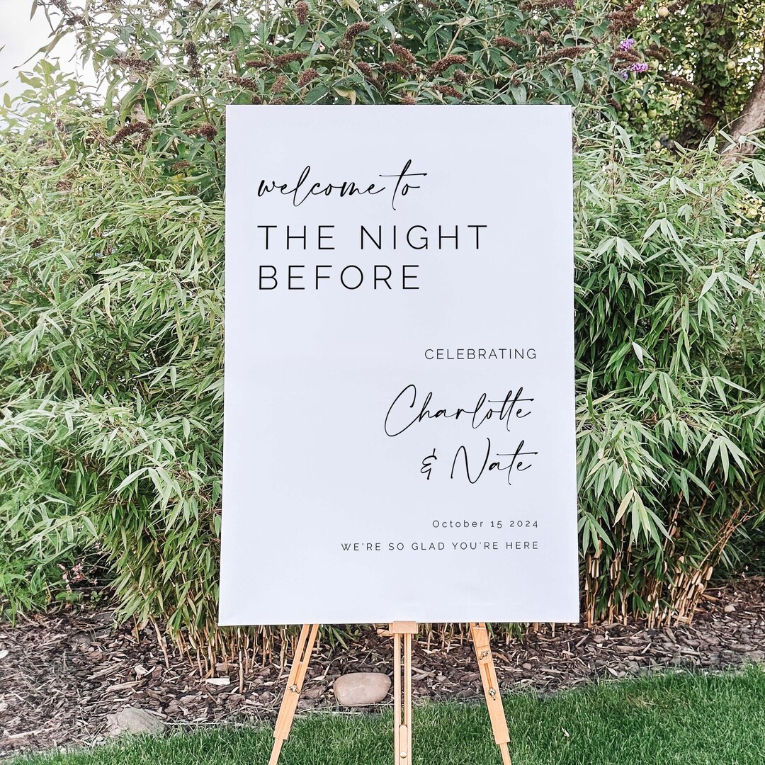 The Night Before Sign, Rehearsal Dinner Sign, Rehearsal Sign, Wedding ...
