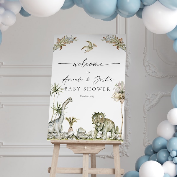 Baby Shower Signs Dino - Etsy