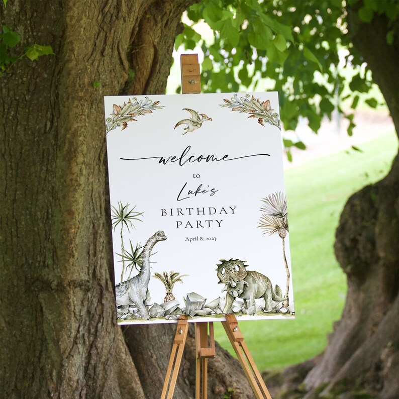 Dinosaurs Birthday Welcome Sign Kids Birthday Yard Signs - Etsy