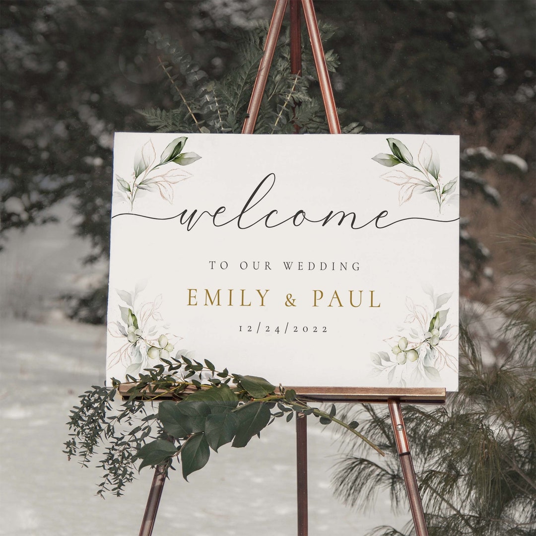 Winter Wedding Welcome Sign, Winter Wedding Sign, Welcome to Our Winter ...