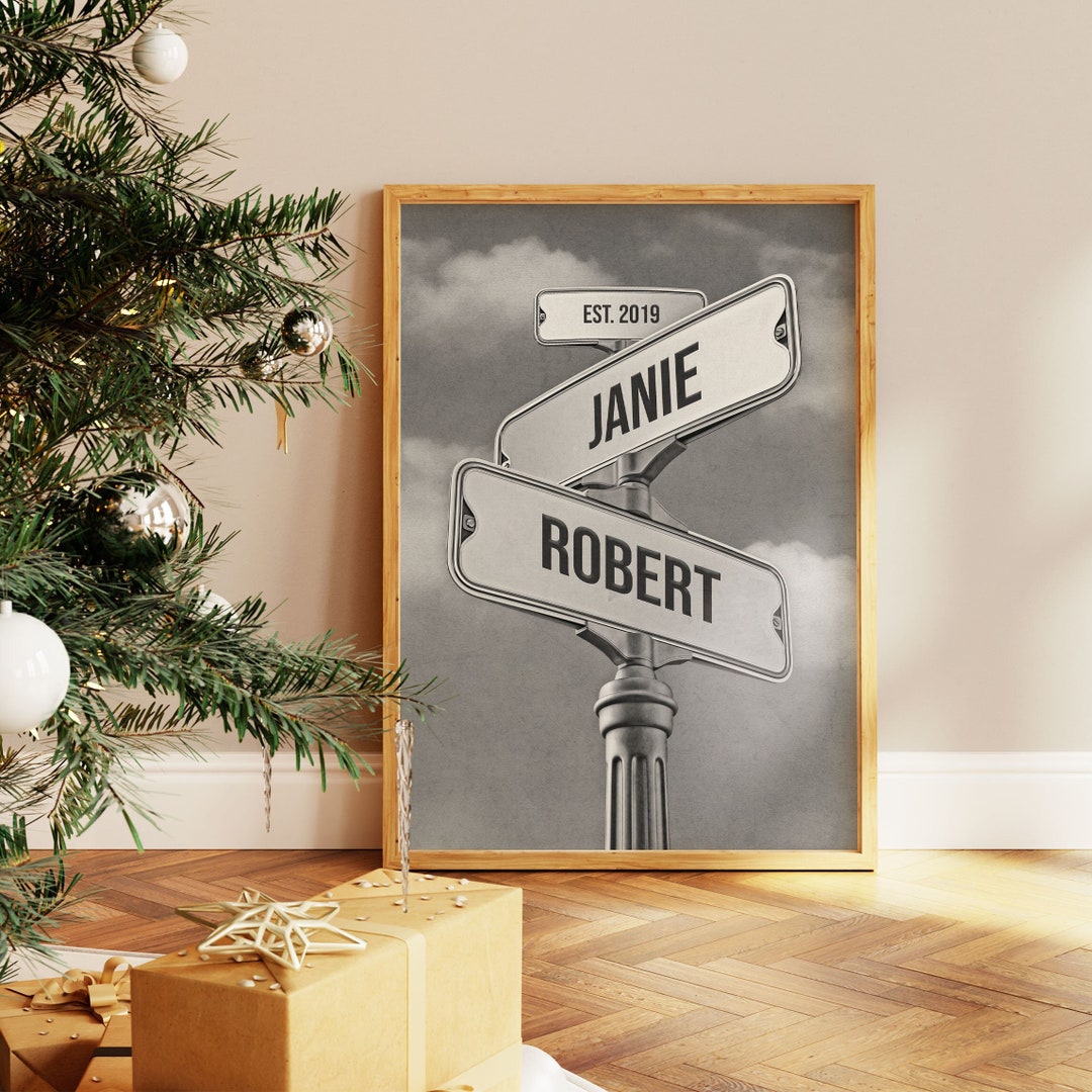 Custom Intersection Sign, Personalized Wall Art, Anniversary Gift ...