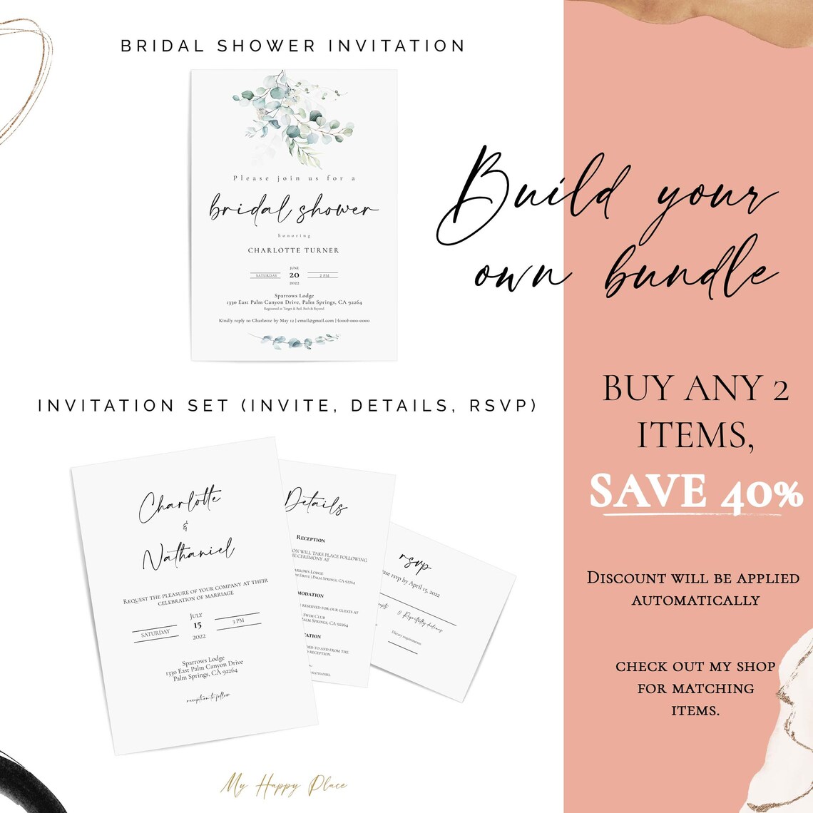 Bridal Shower Invitation Template Printable Bridal Shower - Etsy