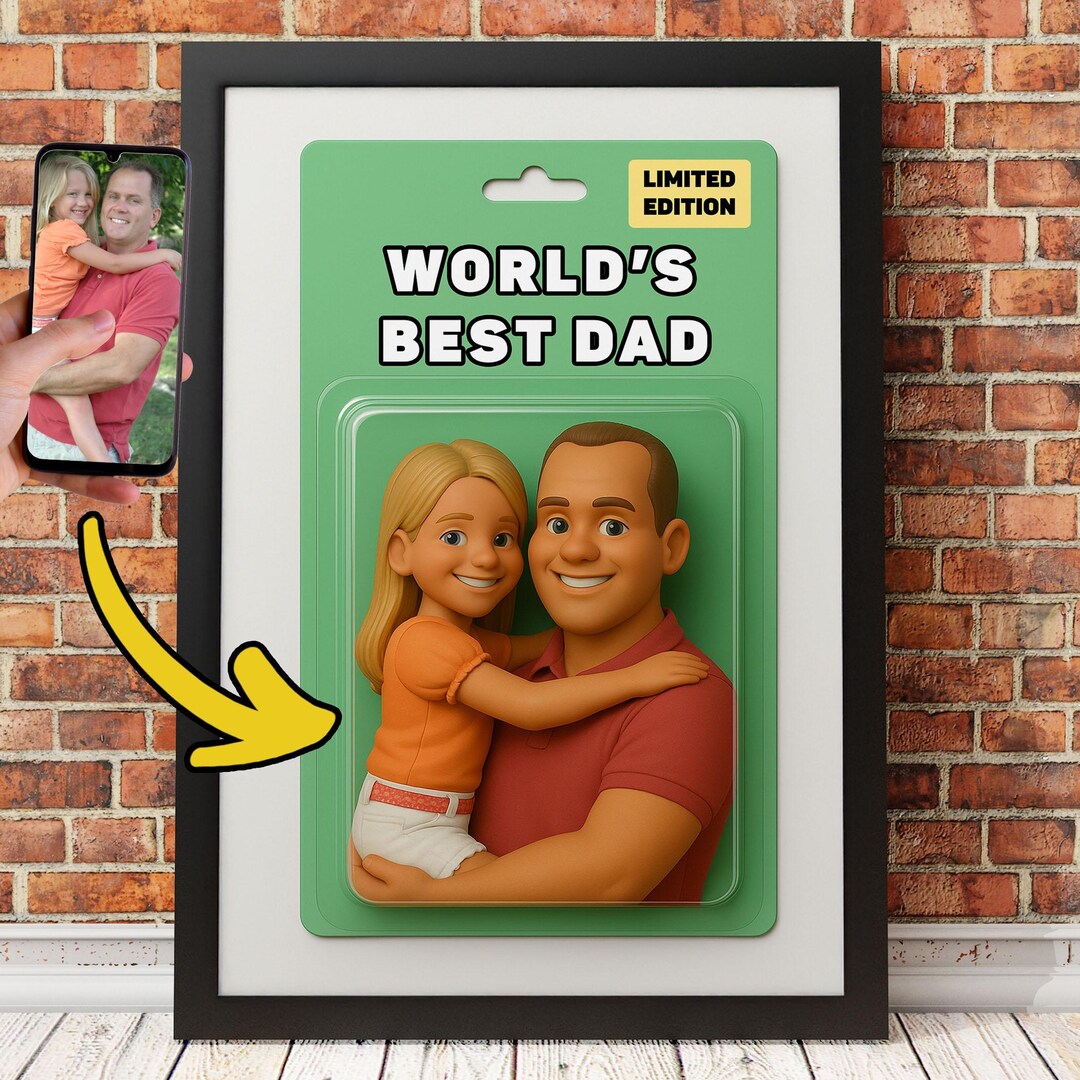Personalized Dad Action Figure Poster, Custom Photo Gift - Etsy