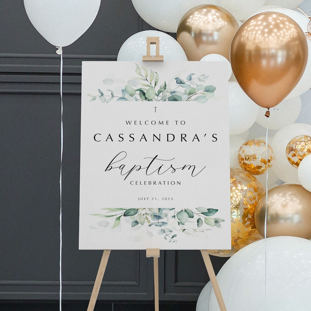Baptism Welcome Sign, Personalized Baptism Sign, Baptism Invitation ...