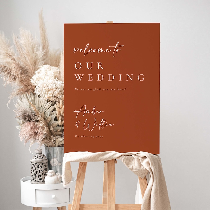 Fall Wedding Welcome Sign, Fall Colored Wedding, Fall Wedding ...