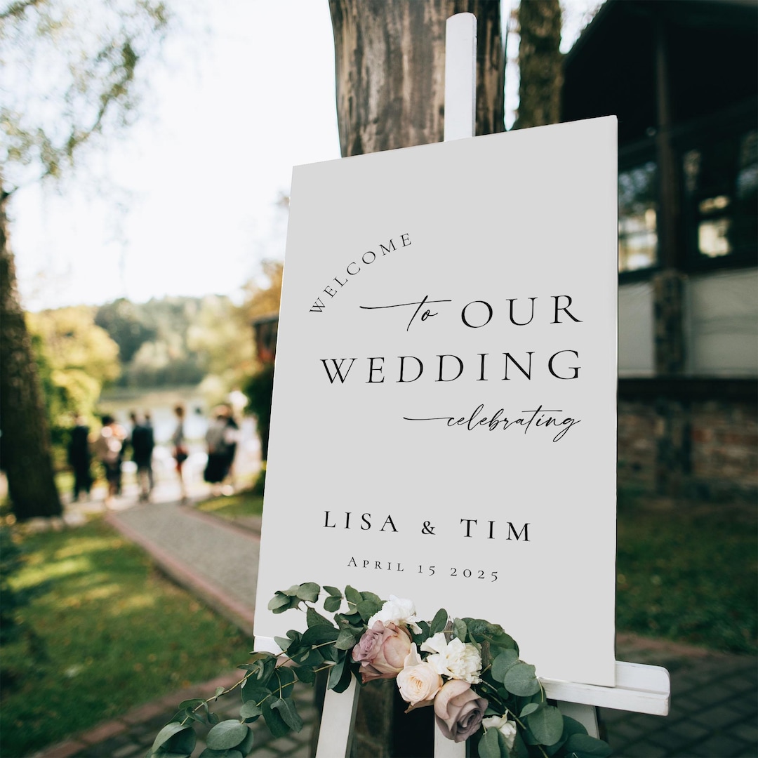 Wedding Welcome Sign, Custom Wedding Sign, Welcome to Our Wedding Sign ...