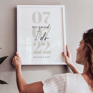 Personalized Wedding Date Print, We Said I Do Gift, Custom Anniversary ...