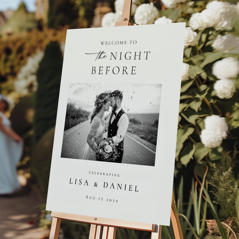 Personalized Rehearsal Dinner Welcome Sign, the Night Before Wedding ...
