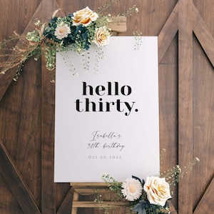 Birthday Welcome Sign, Hello 30, Birthday Yard Signs, Birthday Decor ...