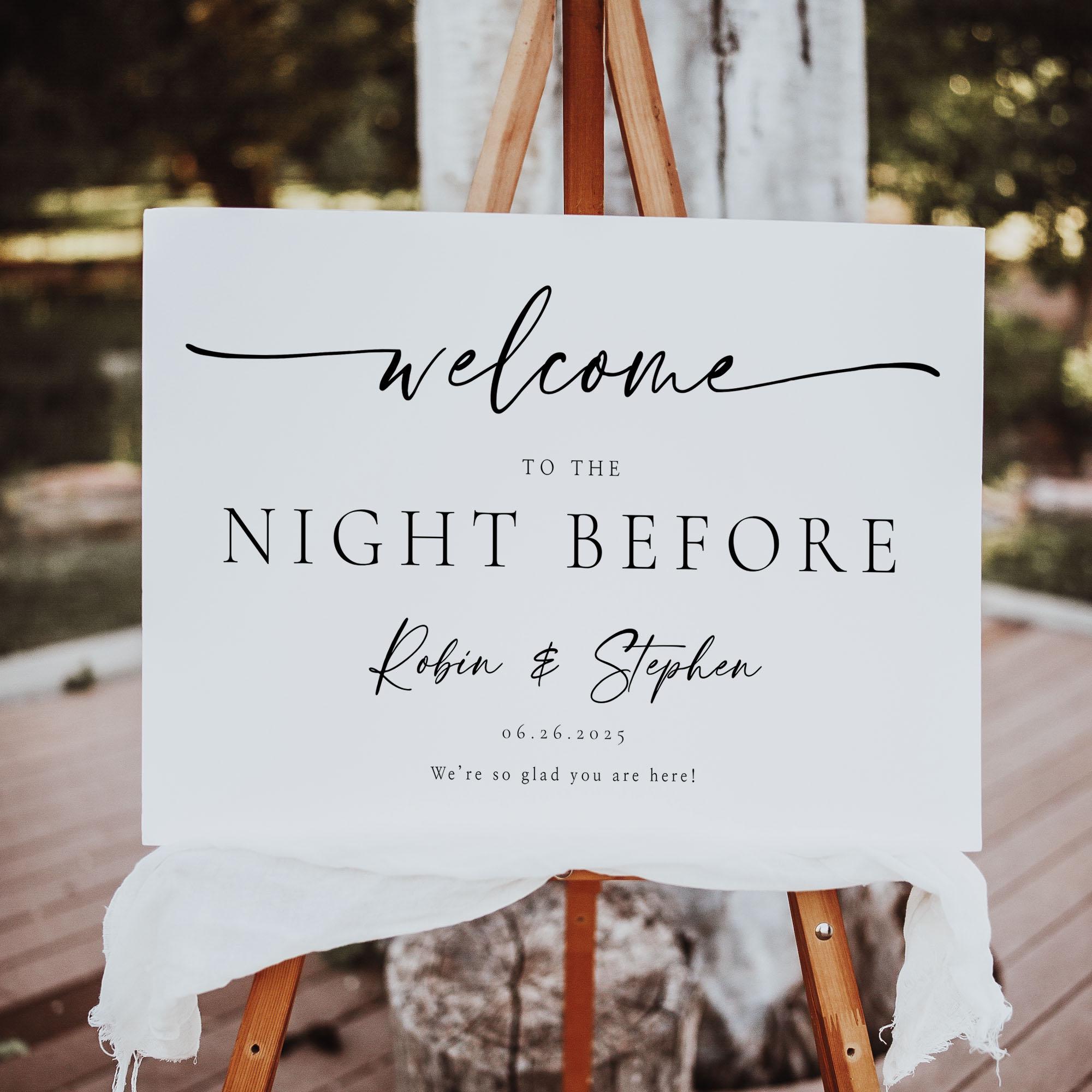 The Night Before Sign, Rehearsal Dinner Welcome Sign, Wedding Canvas - Etsy