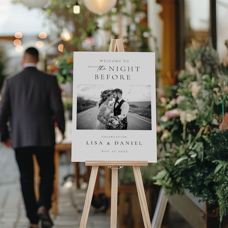 Personalized Rehearsal Dinner Welcome Sign, the Night Before Wedding ...