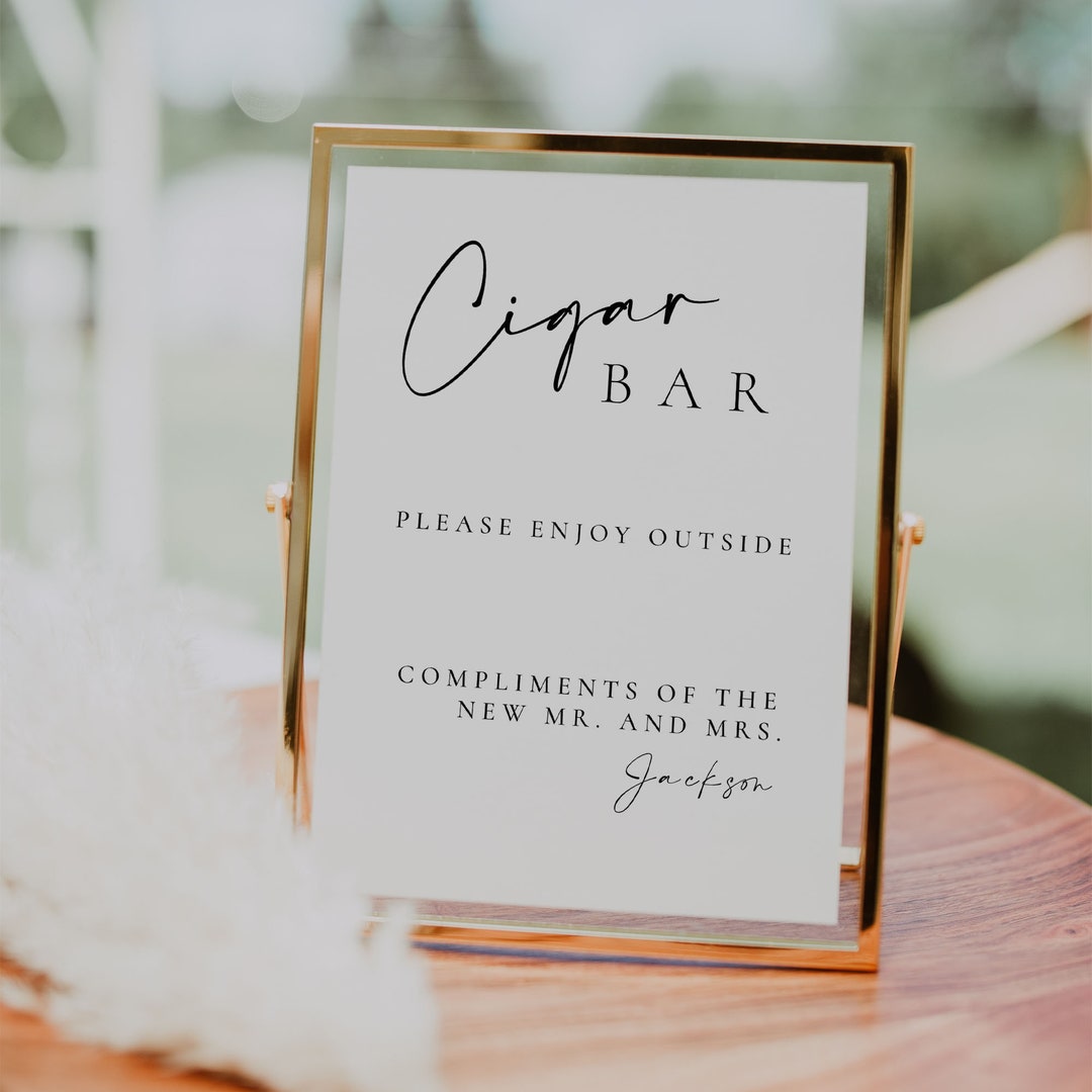 Wedding Cigar Bar Sign, Elegant Wedding Decor - Etsy