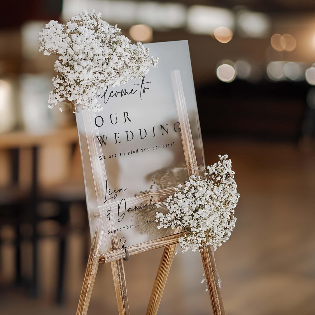 Acrylic Wedding Sign, Clear Wedding Sign, Wedding Signage, Wedding Sign ...