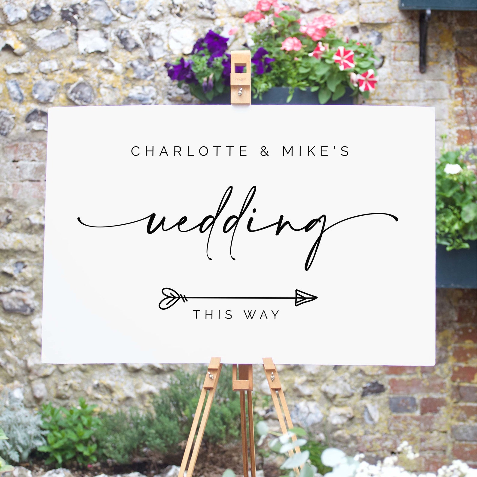 Modern Wedding This Way Sign, Party Direction Arrow - Etsy
