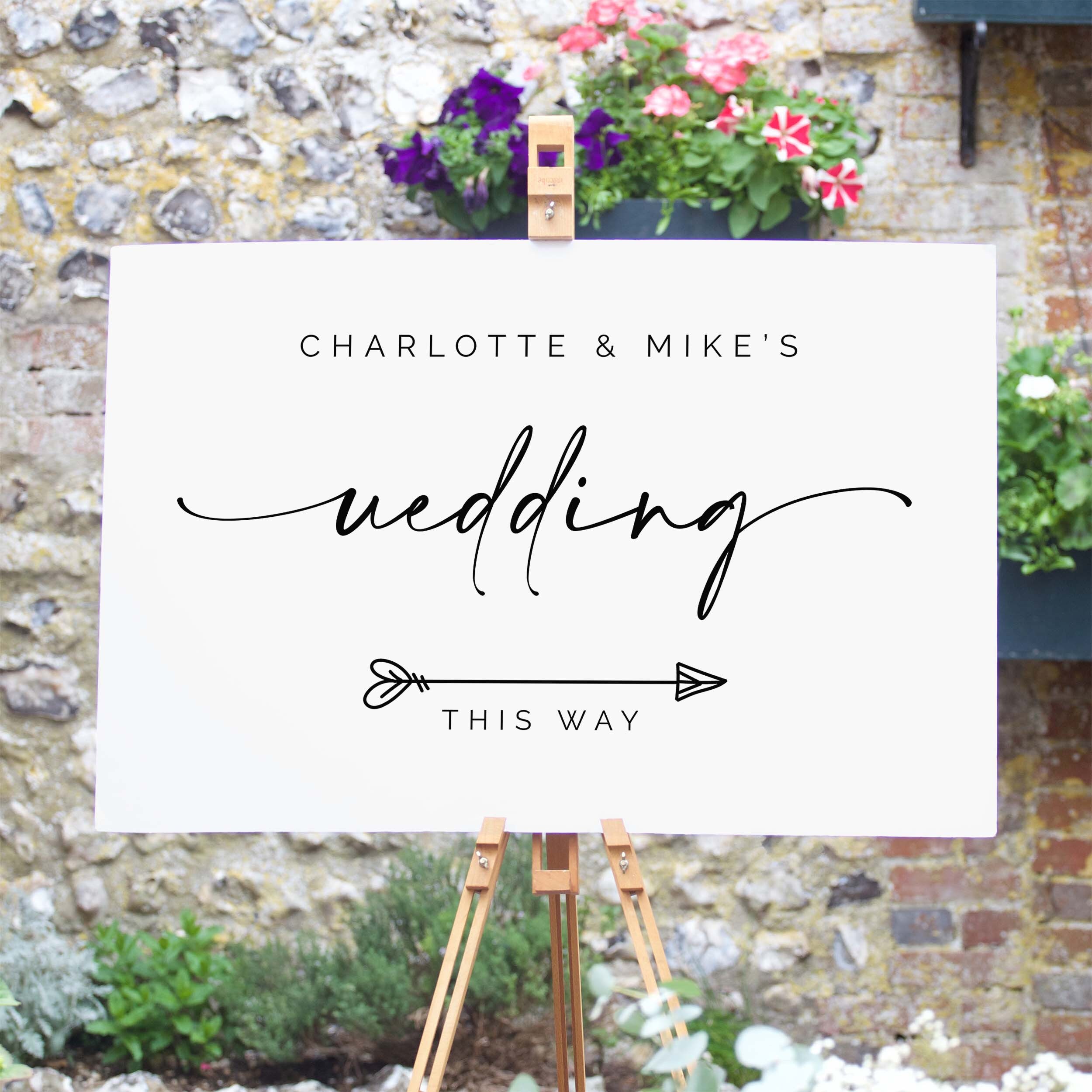 Modern Wedding This Way Sign, Party Direction Arrow - Etsy