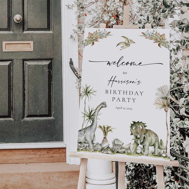 Dinosaurs Birthday Welcome Sign Kids Birthday Yard Signs - Etsy