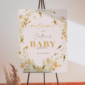 Fall Baby Shower Welcome Sign, Floral Fall Baby Shower Decorations ...