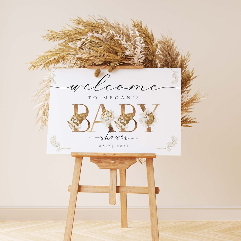 Boho Baby Shower Sign Baby Shower Welcome Sign Baby Shower Banner ...