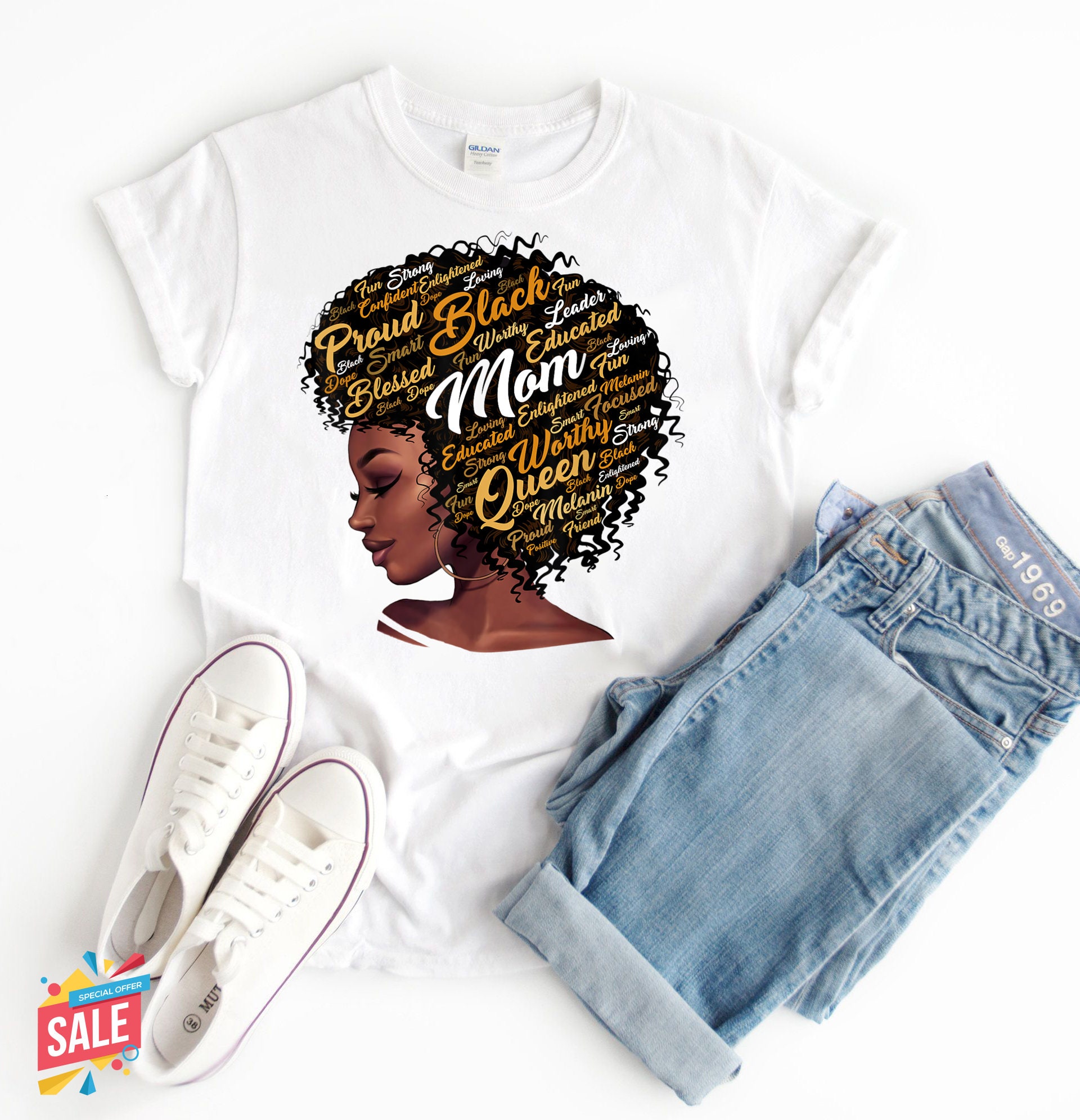 Happy Mothers Day Shirt Black Mom Queen Afro African Etsy