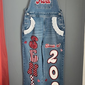 Custom Senior Overalls, Kids Overalls, Personalized Denim Overalls, Graduation Outfit, Custom ...