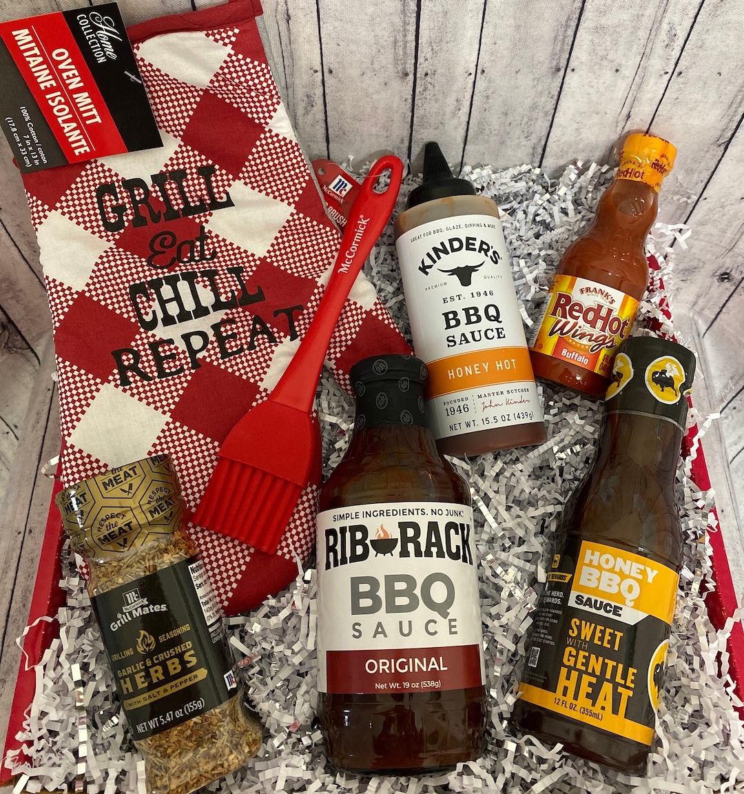 Barbecue Gift Box, BBQ Grilling Gift for Men, BBQ Sauce Kit, Birthday Gift for Men, Grill Master ...