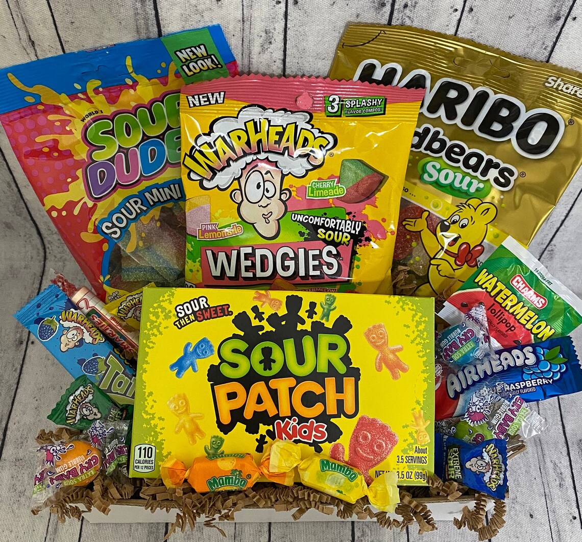 Sour Candy Gift Box, Candy Box, College Student Gift, Birthday Gift for ...