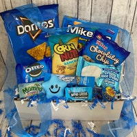 Blue Snack Box & Blue Gift Box - Out of the Blue Gift Basket Candy Box ...