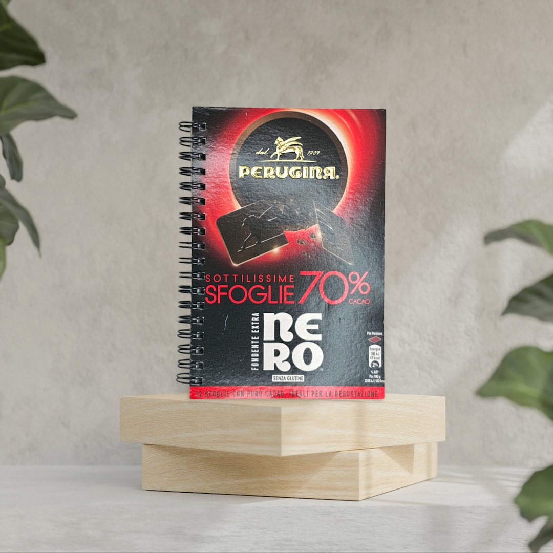Perugina Dark Chocolate Spiral Notebook - Notebook With Recycled Paper ...